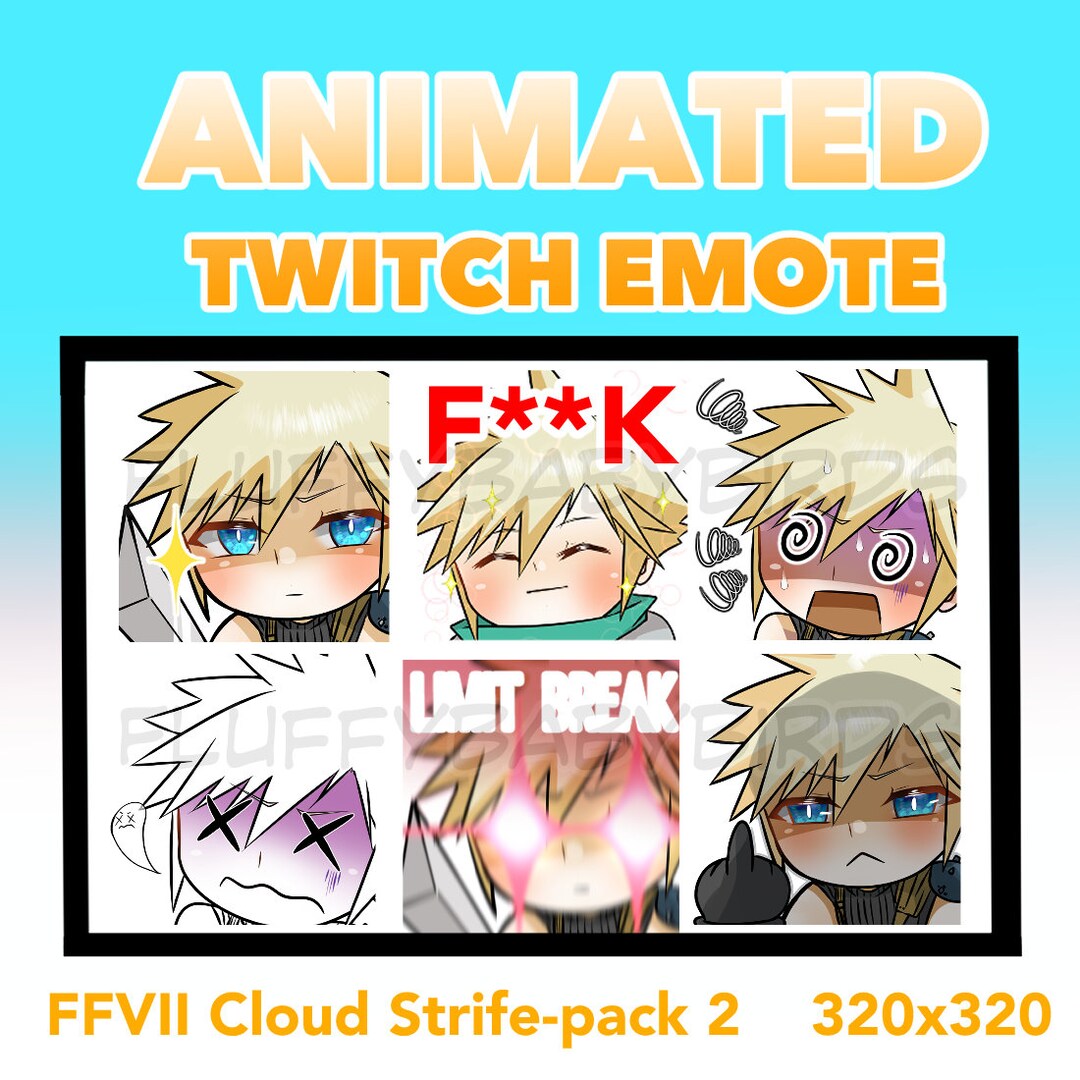 6 Emotes Animated Chibi FF7 Cloud Strife- Pack 2 (digital Download) for ...
