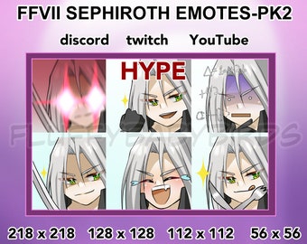 6 Emotes Chibi FF7 Sephiroth Emote Pack digital Download - Etsy