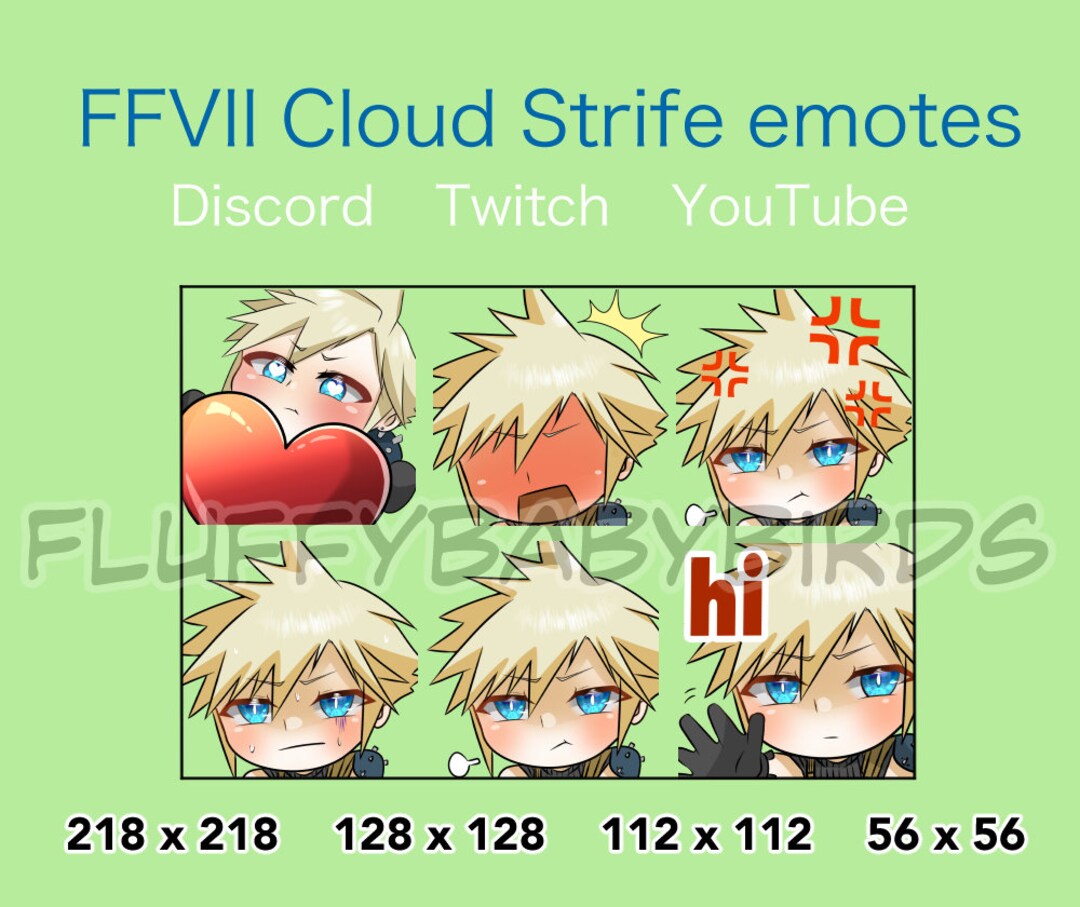 6 Emotes Chibi FF7 Cloud Strife- Pack (digital Download) for Twitch ...