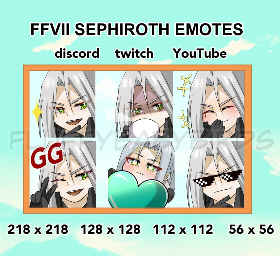 6 Emotes- Chibi FF7 Sephiroth Emote Pack (digital Download) for Twitch ...