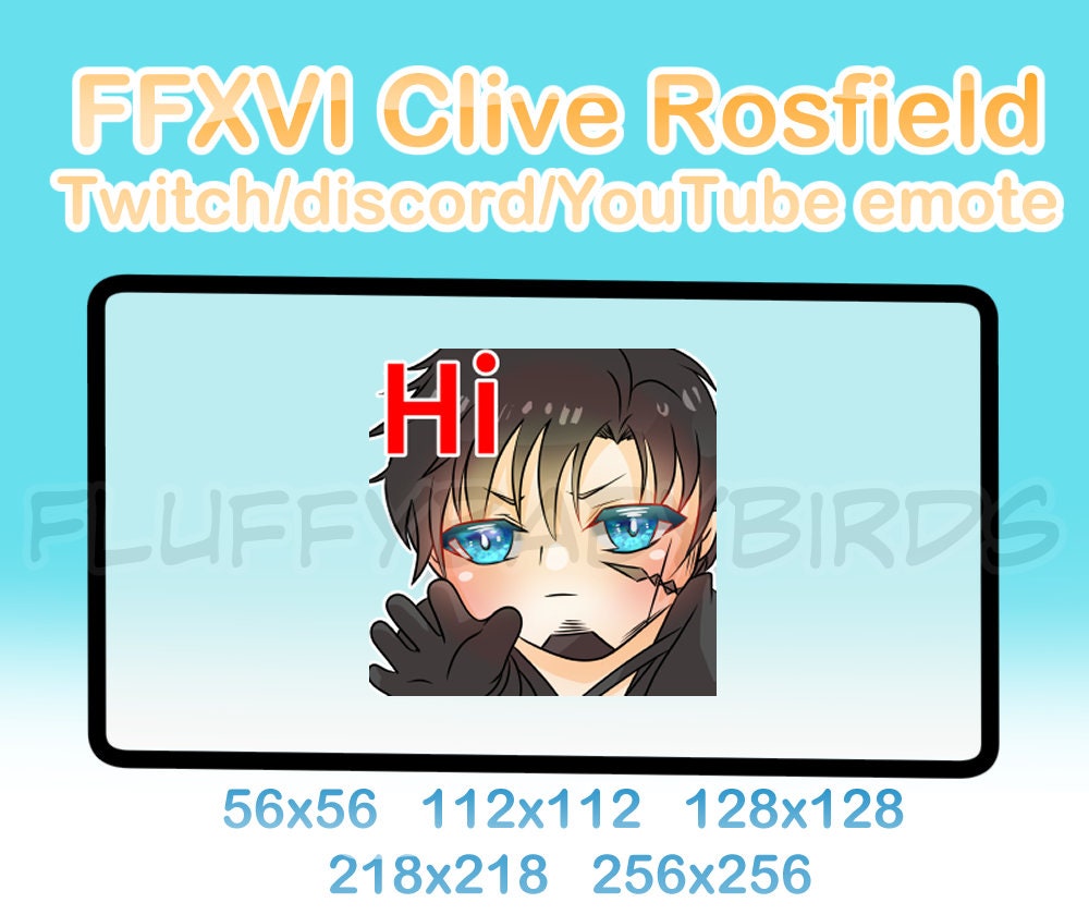 Chibi FFXVI Clive Rosfield Hi Emote digital Download for Twitch ...