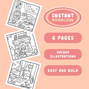 Cozy Cuddly Coloring Pages: Super Cute and Cuddly Characters in Cozy ...