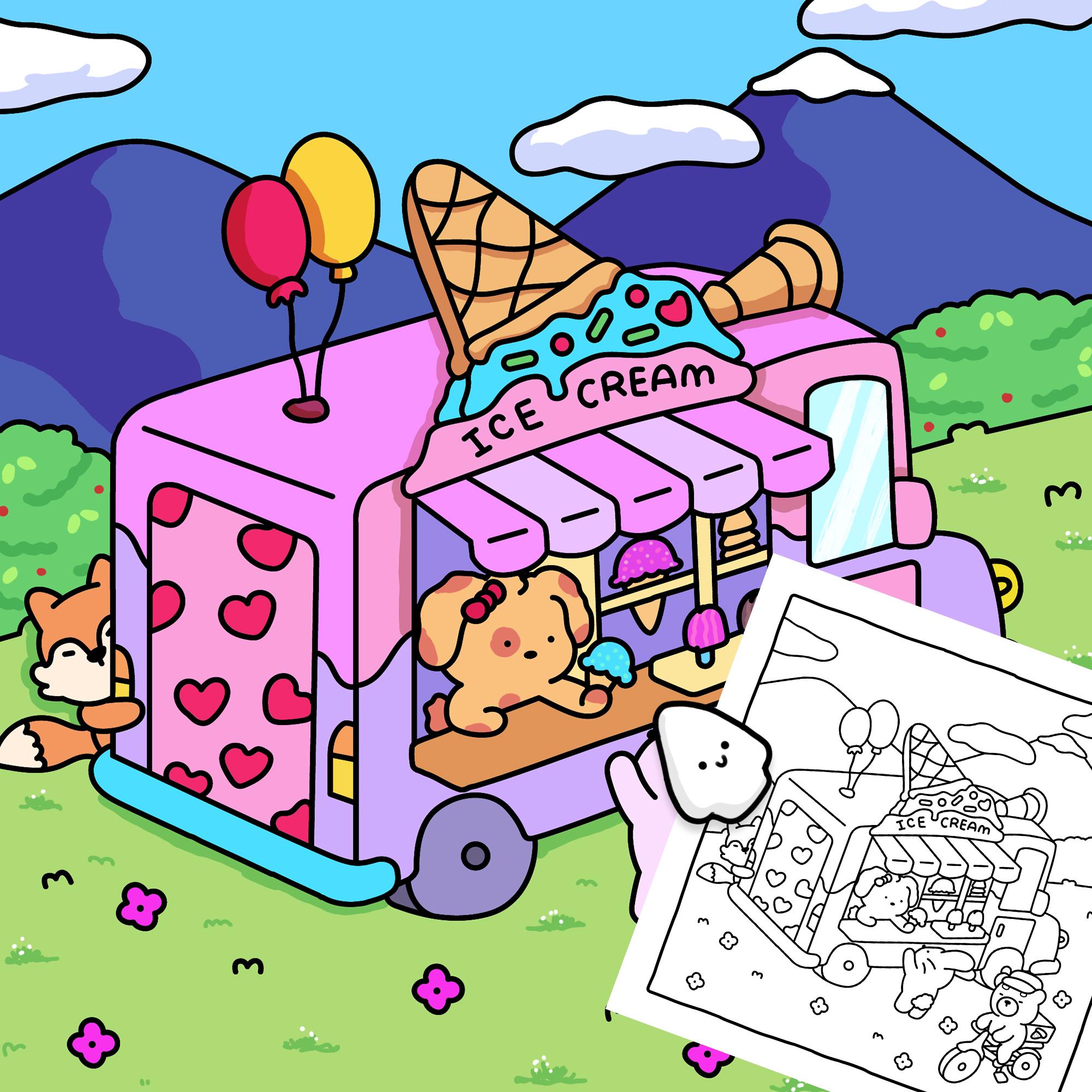Cute Food Truck Coloring Pages: 6 Cozy Designs (PDF Download) - Etsy