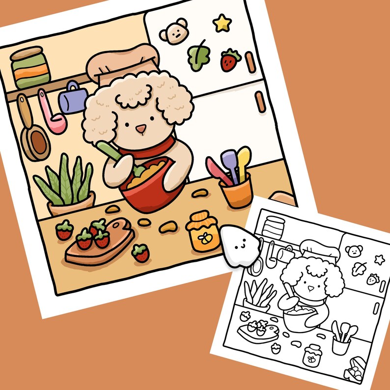 Cozy Cuddly Coloring Pages: Super Cute and Cuddly Characters in Cozy ...