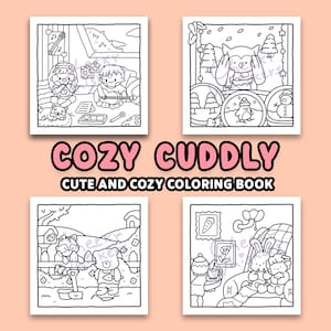 Cute Animals Coloring Pages: Cozy Winter Autumn Theme (PDF Download) - Etsy