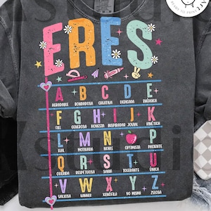Spanish Alphabet ERES Png, Retro Teacher Png, Maestra Eres Tú Biblia ...