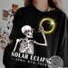 Retro Solar Eclipse 2024, Skeleton Wearing Glasses Solar Eclipse ...