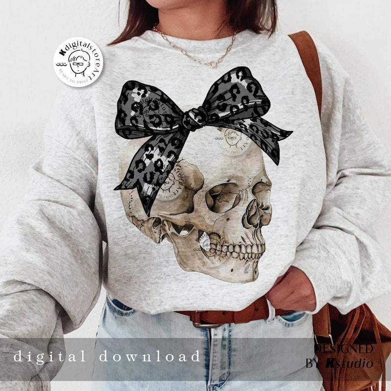 Skull With Bow Pink Shirt - Etsy