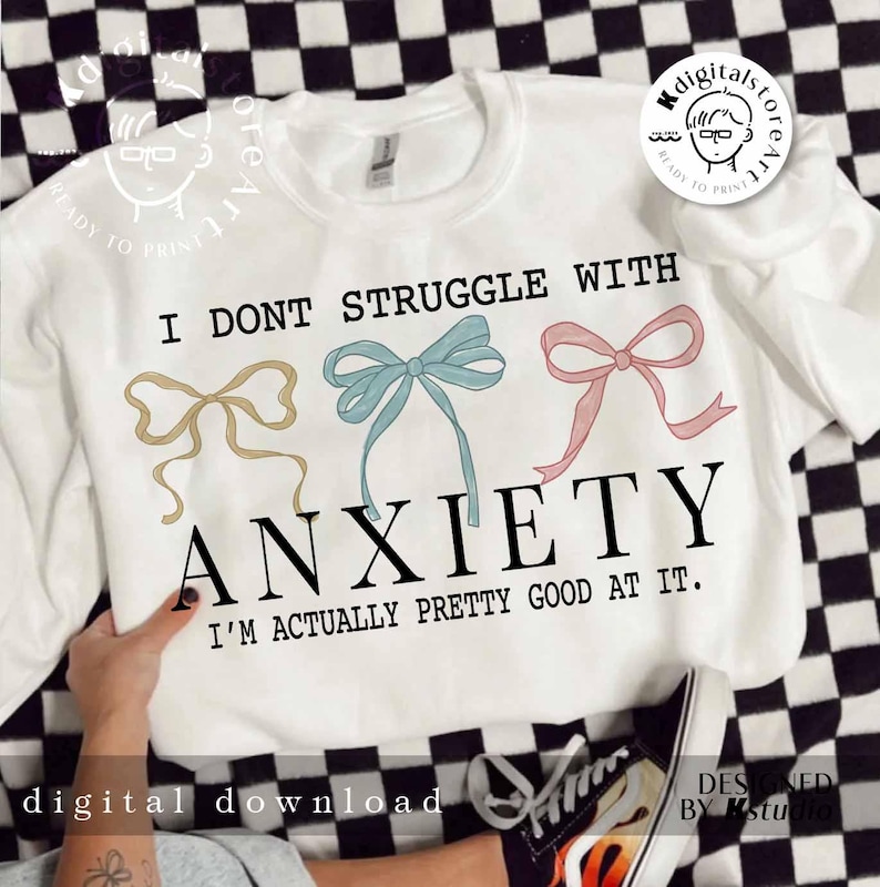 Coquette Mental Health Bow PNG, Mental Health Anxiety Png, Sleeve Shirt ...