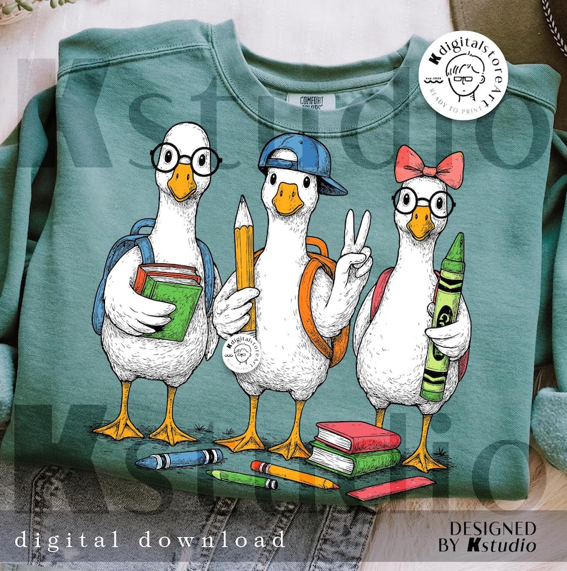 Goose Back to School PNG, Kindergarten Goose, Back to School Goose PNG ...