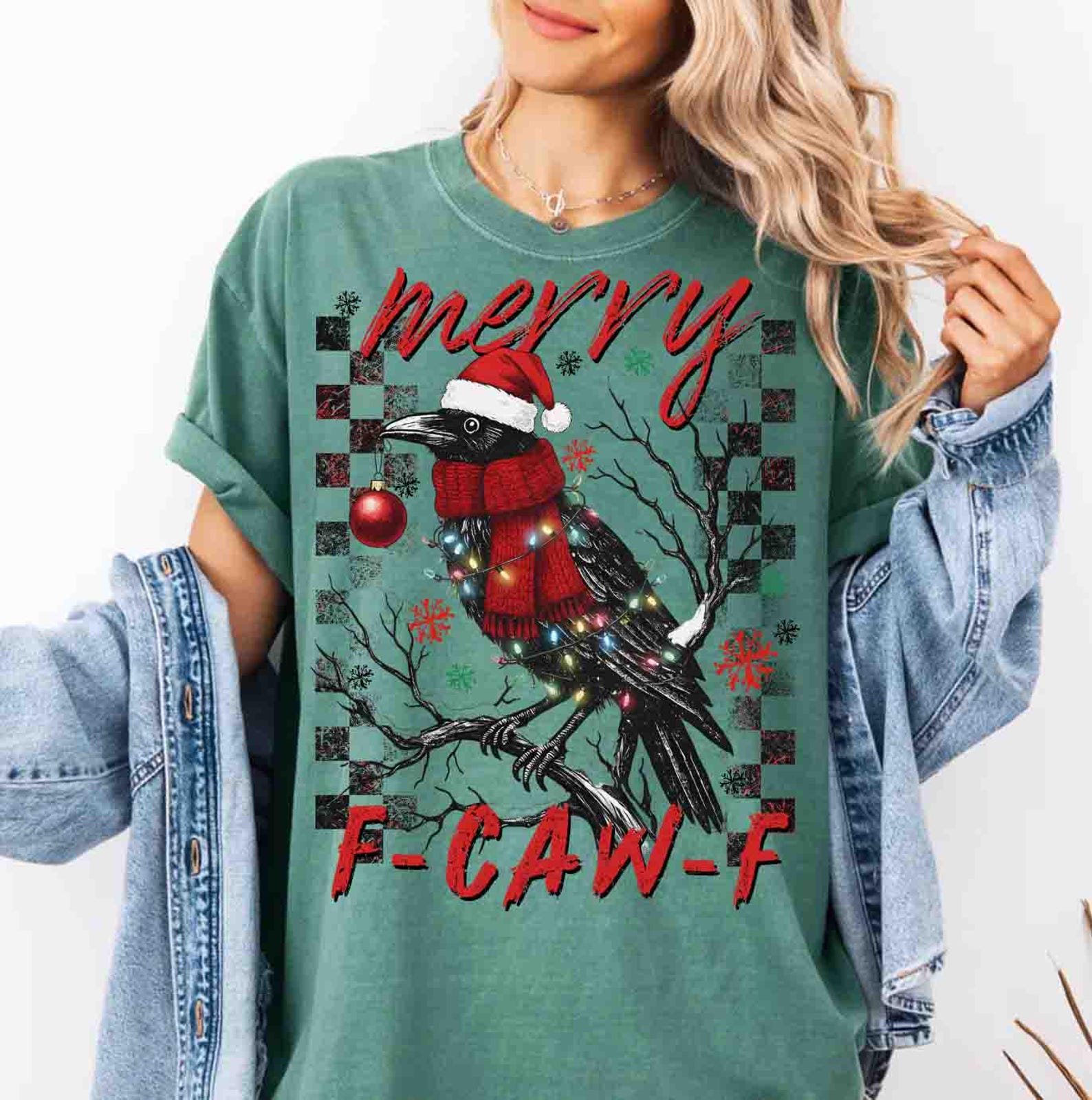 Crow Raven Christmas PNG, F-CAW-F Funny Christmas Png, Dark Bird Design ...