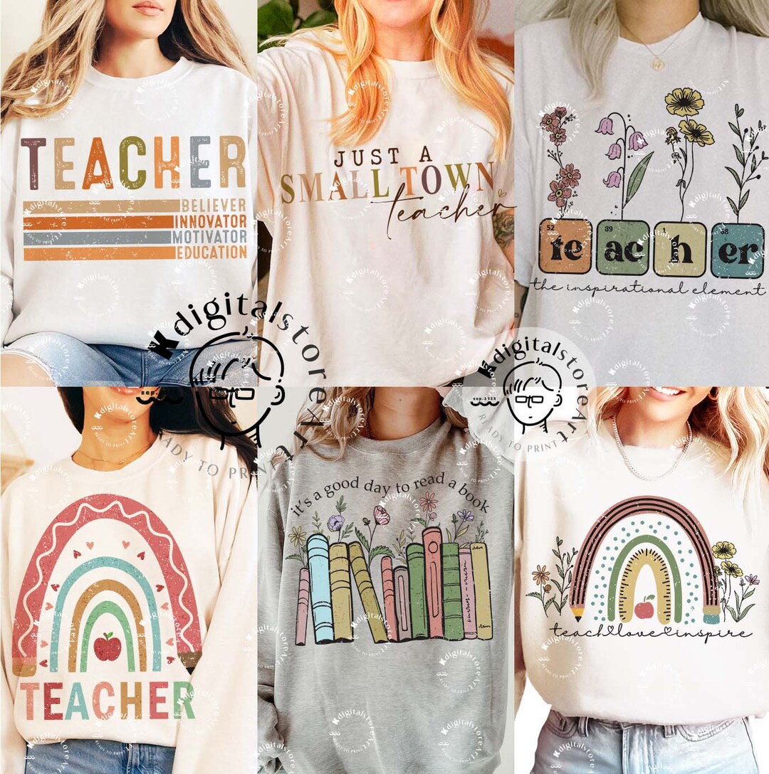 Retro Teacher Bundle Png, Retro Teacher Life PNG, Teacher Shirt ...
