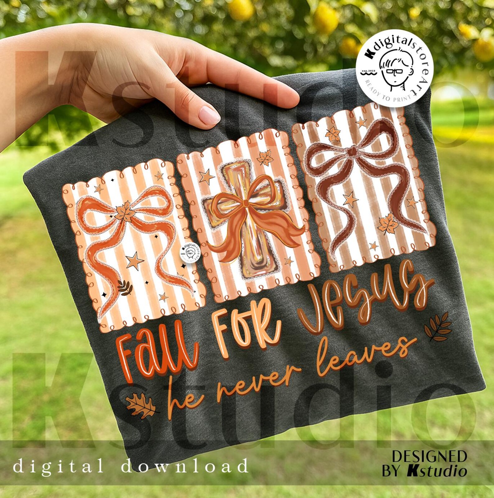 Bow Cross Fall Jesus Png, Fall for Jesus He Never Leaves Png, Retro ...