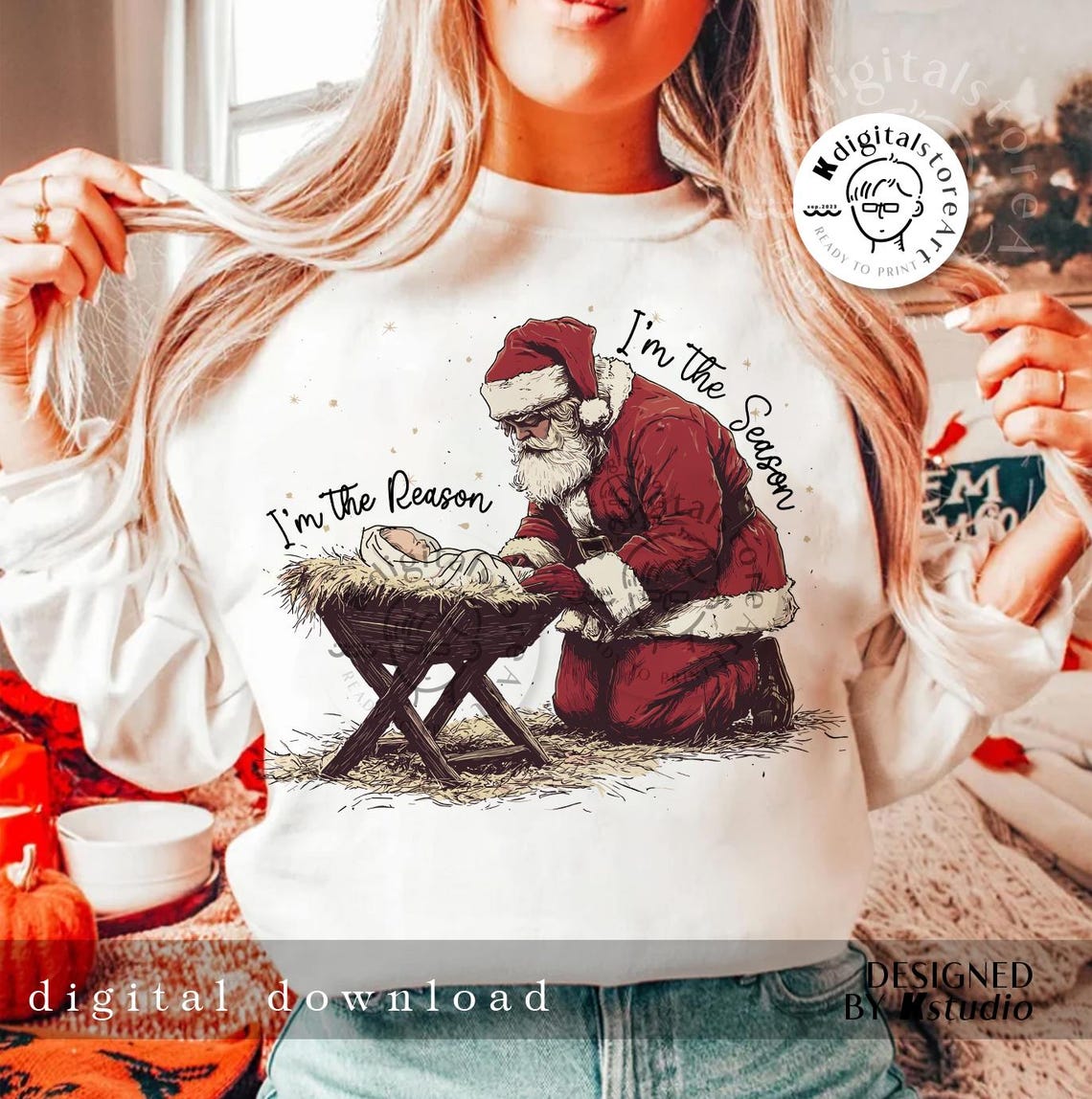 I'm the Reason I'm the Seaon, Christmas Santa Jesus Png, Christmas Png ...