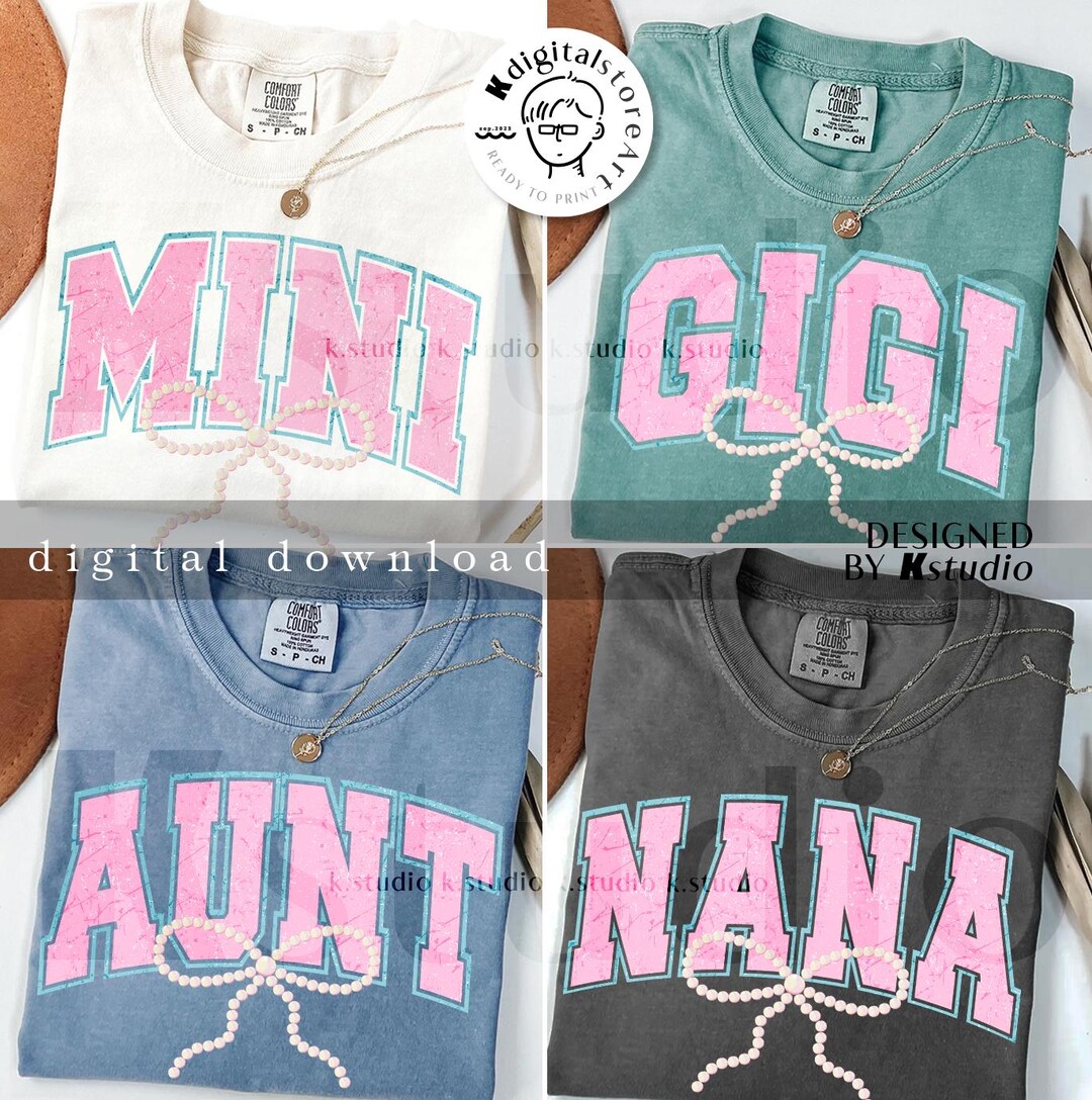 Summer Bundle Png, Aunt Gigi Nana Mini, Coquette Pearl Bow Summer ...