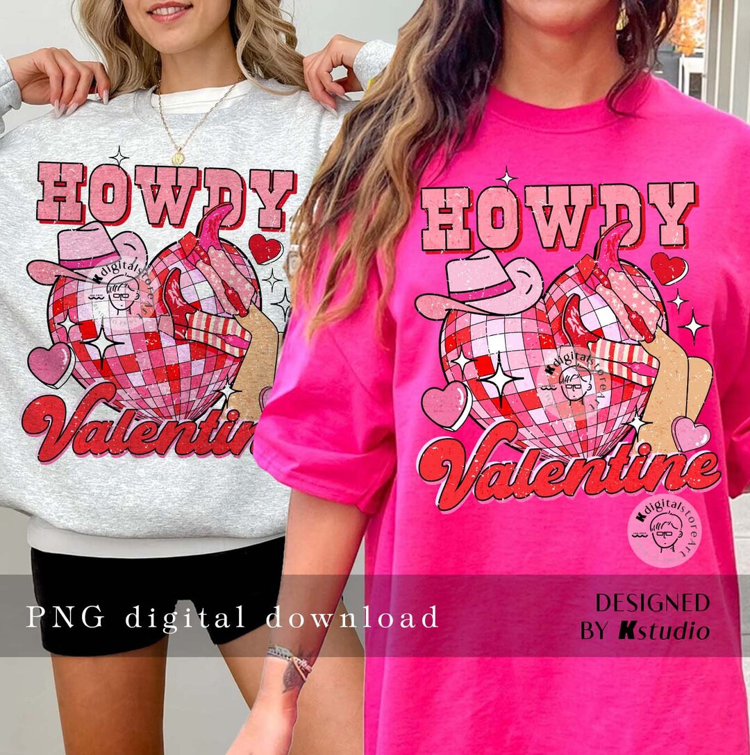 Howdy Valentine Png, Valentine PNG, Heart Love Valentine Png, Trendy ...