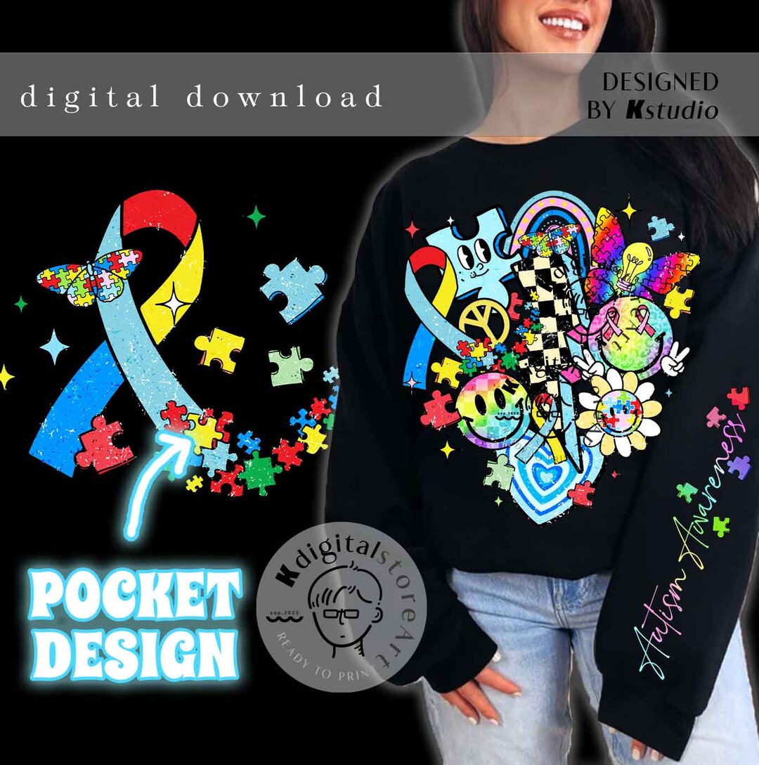 Trero Groovy Distracted Smile Autism Awareness Png, Autism Shirt Design ...