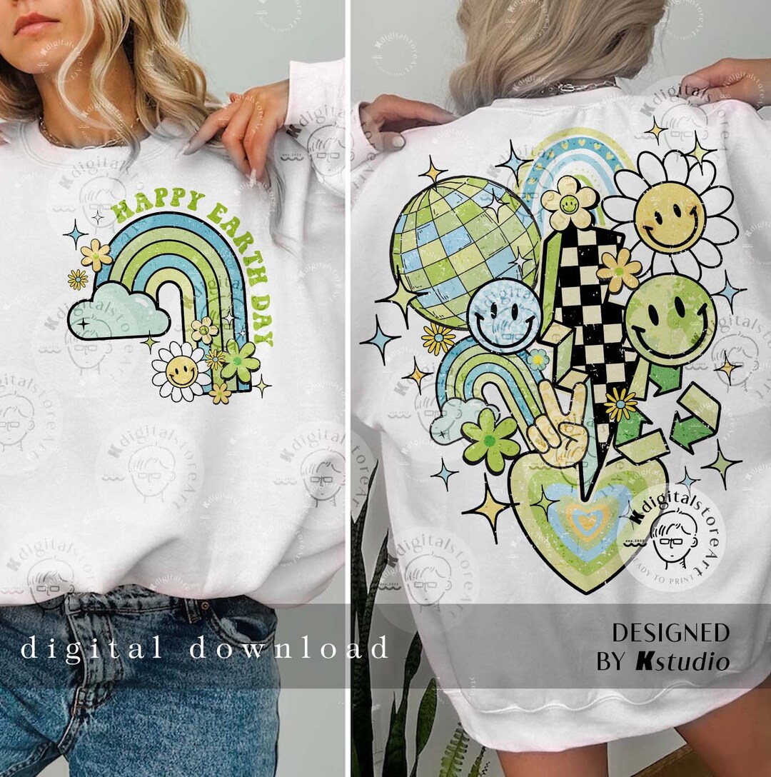 Groovy Earth Day Shirt, Earth Day Smile Face Png Design, Earth Day ...