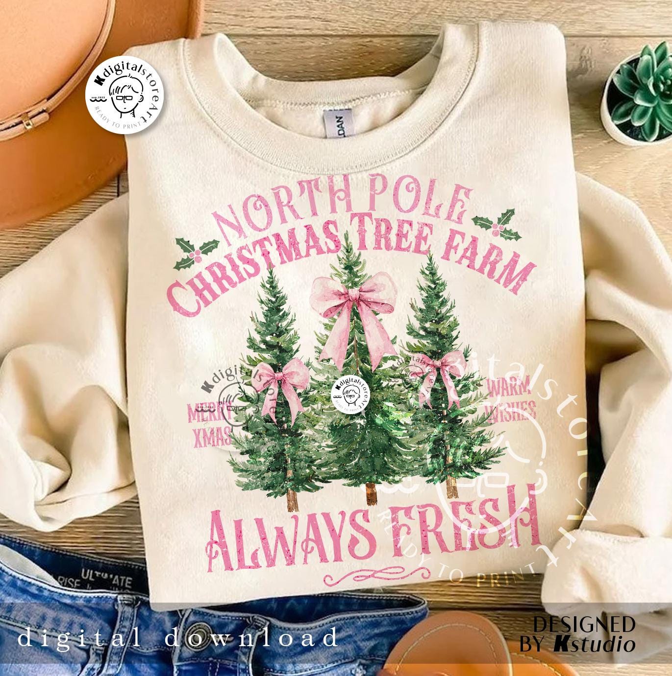 Retro North Pole Tree Farm Png, Christmas Tree Farm Fresh Png Design ...