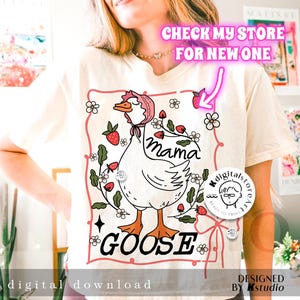 Cute Strawberry Goose Png, Summer Goose, Mama Goose Png, Coquette Goose ...