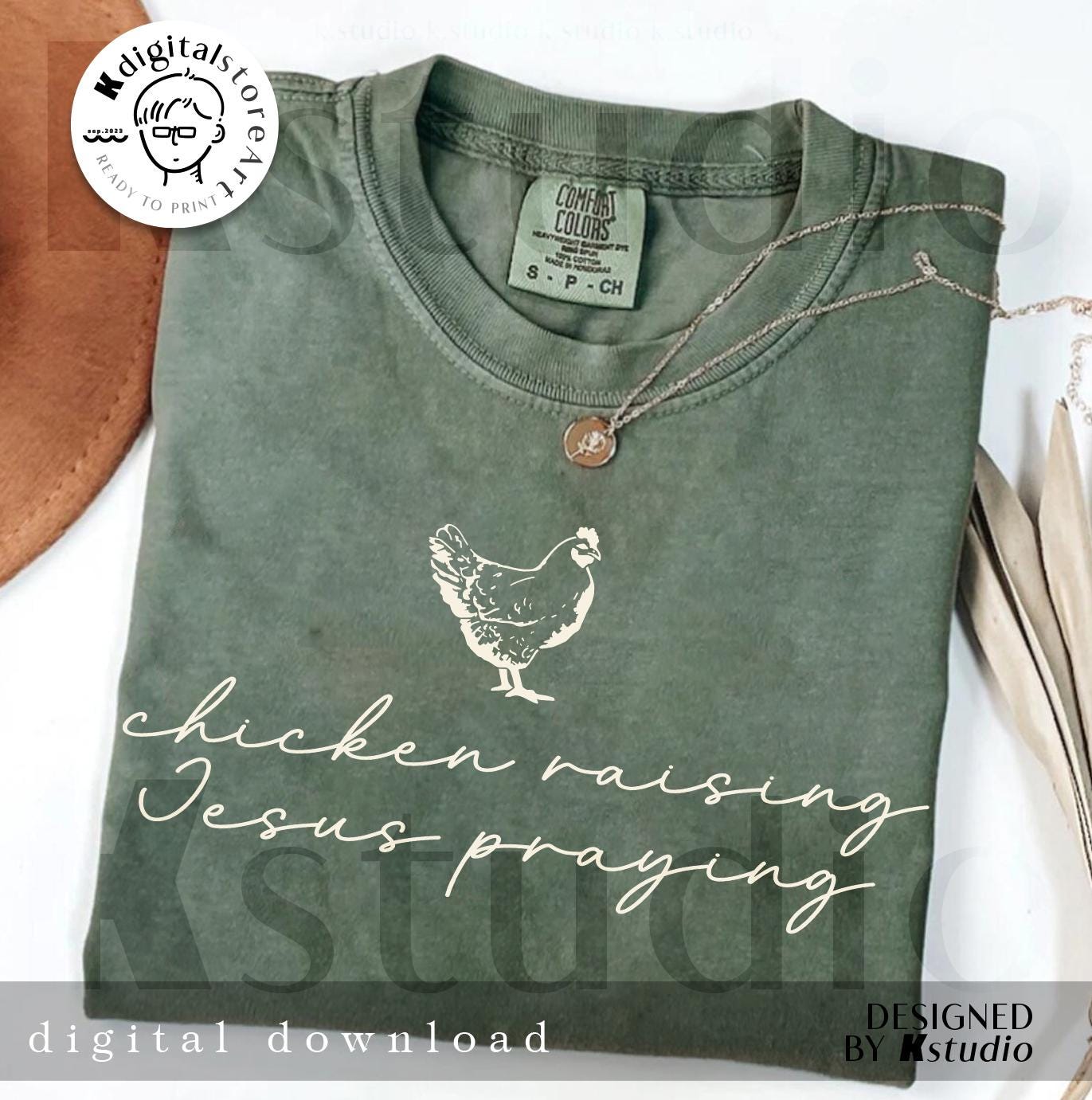 Chicken Raising Jesus Praying PNG, Retro Farmhouse Christian Png, Faith ...