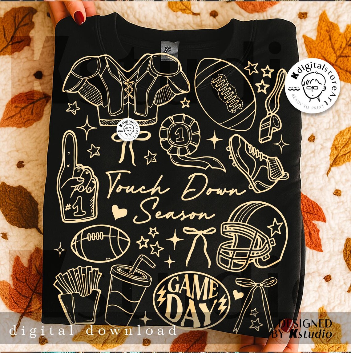 Girly Football Svg Png, Game Day, Football Mom Png, Football Design ...