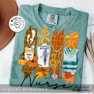 Trendy Fall Nurse PNG, Autumn Nursing Png, Brush Stroke Fall Nuse, Fall ...