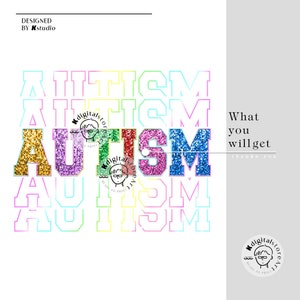 Glitter Sparkle Autism Mom Png, Autism Awareness Png, Autism Sleeve ...