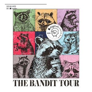 The Bandit Tour Png, Racoon Drink Coffee, Racoon Png Shirt,funny Racoon ...