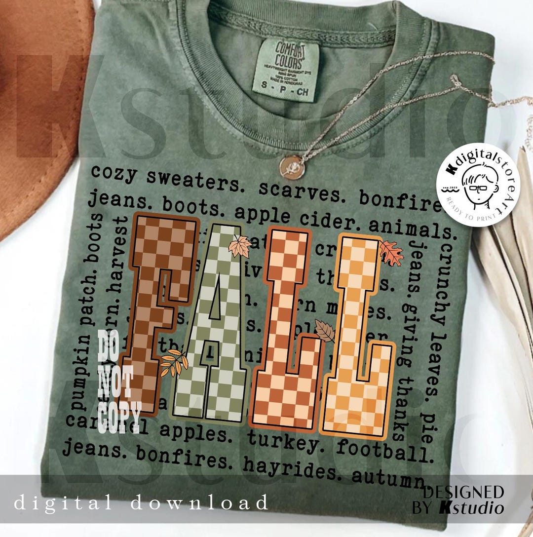 Checkered Fall Vibes Png, Autumn Vibes Png, Checkered Autumn Fall Png ...