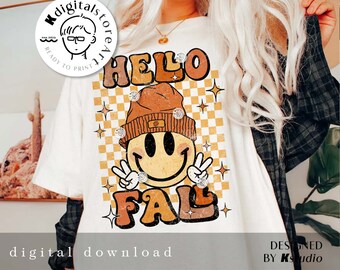 Hello Fall Png, Fall Smiley Png, Funny Fall Shirt Png, Fall Vibes Png ...