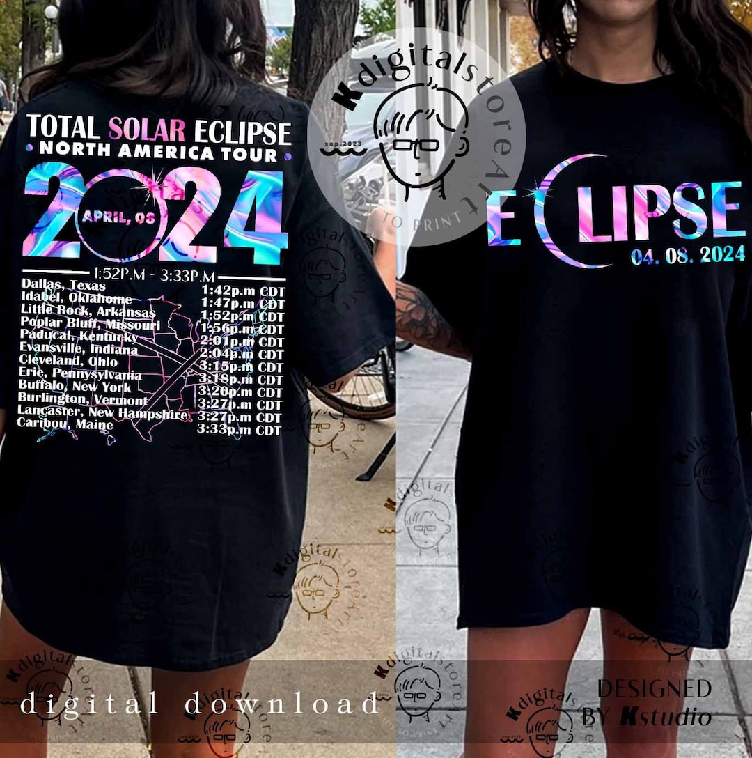 Colorful Solar Eclipse Aesthetic Svg Png, North America Tour April 2024 ...