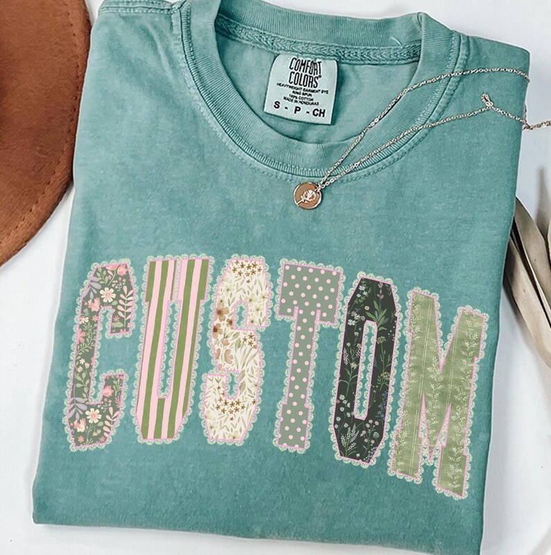 Custom Png, Floral Patchwork Shirt Design, Lace Alphabet Png, Custom ...