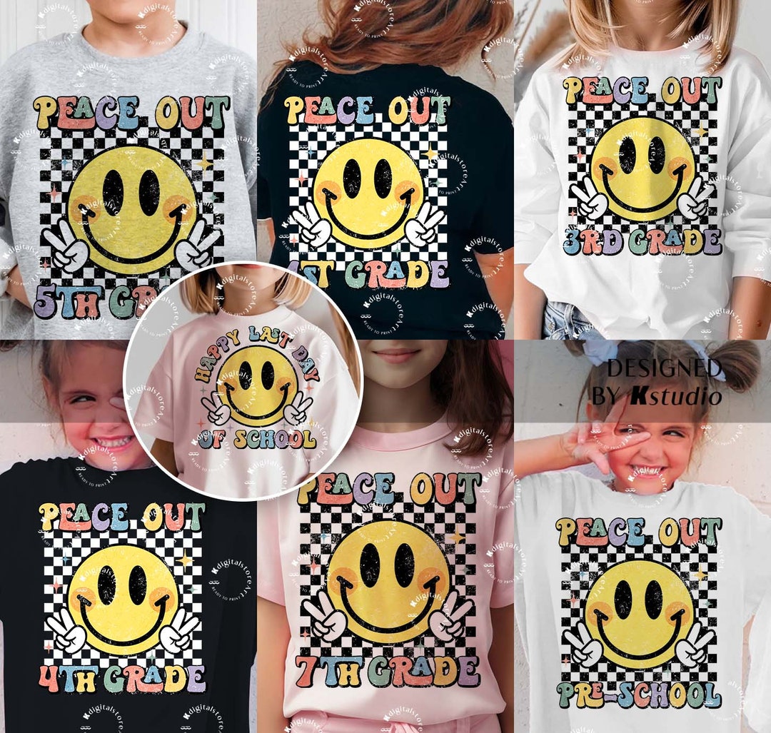 Peace Out Kindergarten-first Grade, Last Day of Shool Png, Peace Out ...