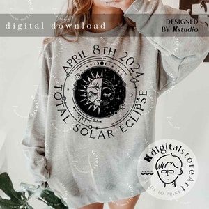 Retro Solar Eclipse Art Design, America Path of Totality Solar Eclipse ...