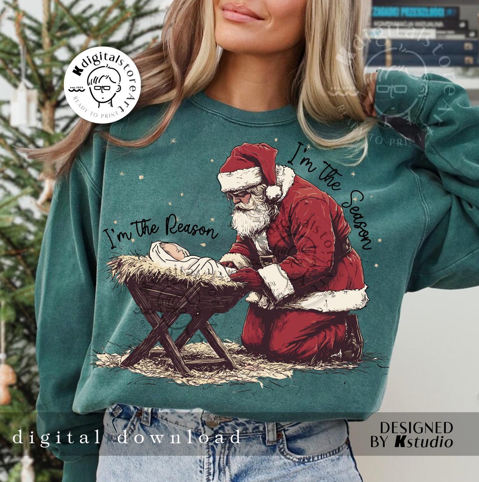 I'm the Reason I'm the Seaon, Christmas Santa Jesus Png, Christmas Png ...