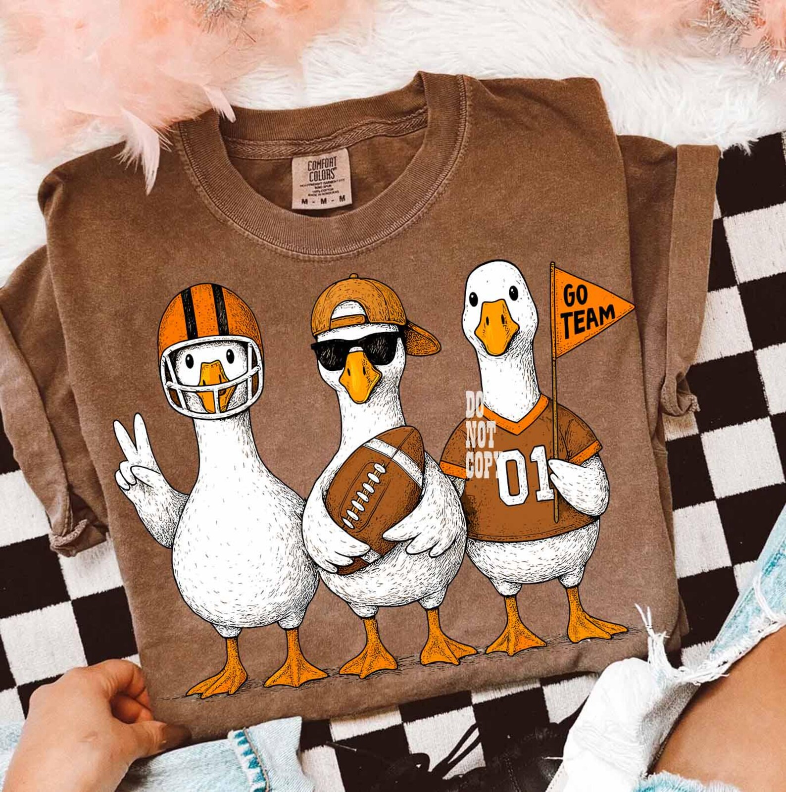 Funny Silly Goose Football Png, Fall Football Game Day Goose, Retro ...