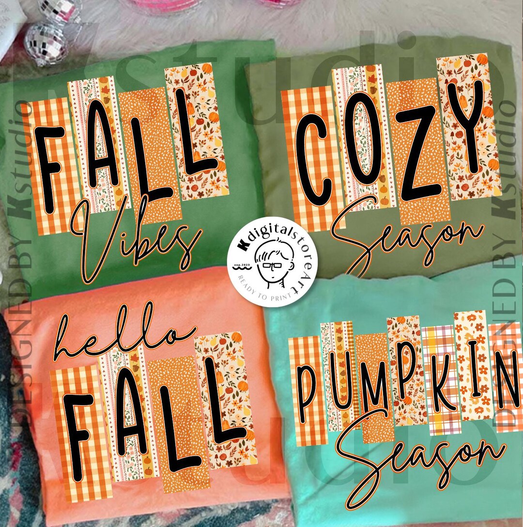 Fall Autumn Bundle, Hello Fall Png, Fall Vibes PNG, Pumpkin Season PNG ...