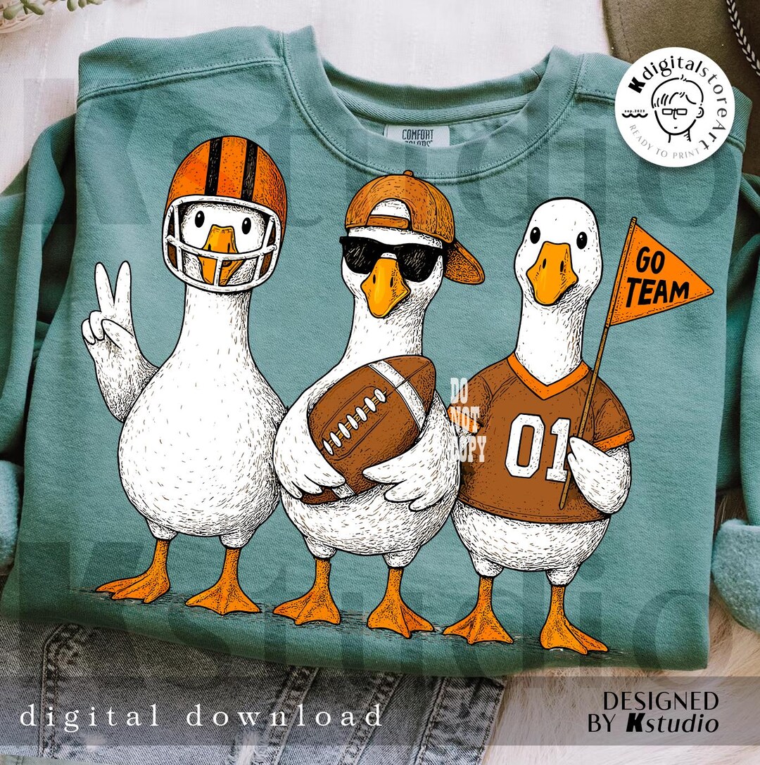 Funny Silly Goose Football Png, Fall Football Game Day Goose, Retro ...