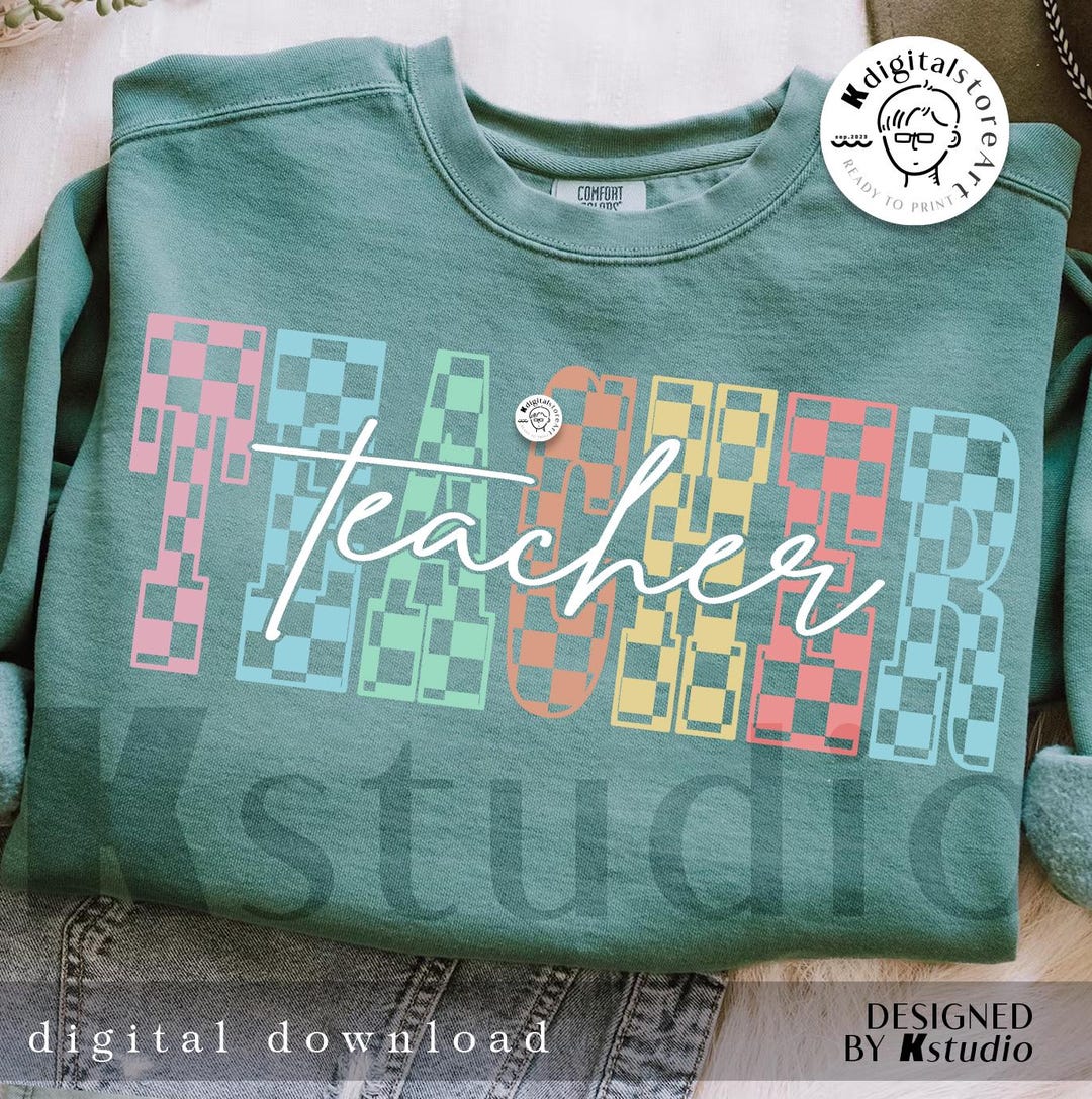 Checkered Teacher Svg Png, Teacher Png, Teacher Life Png, School ...
