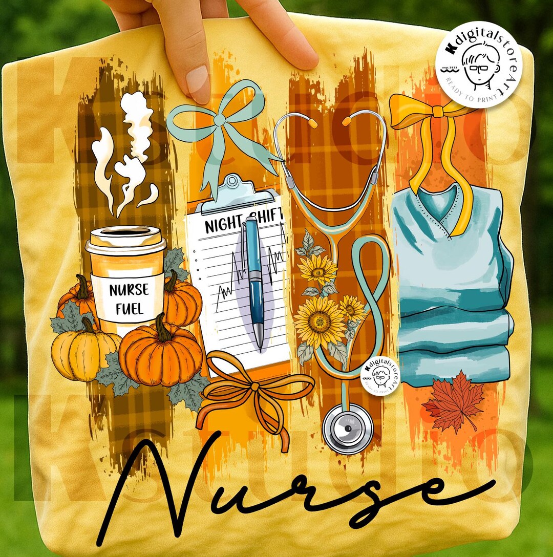 Trendy Fall Nurse PNG, Autumn Nursing Png, Brush Stroke Fall Nuse, Fall ...