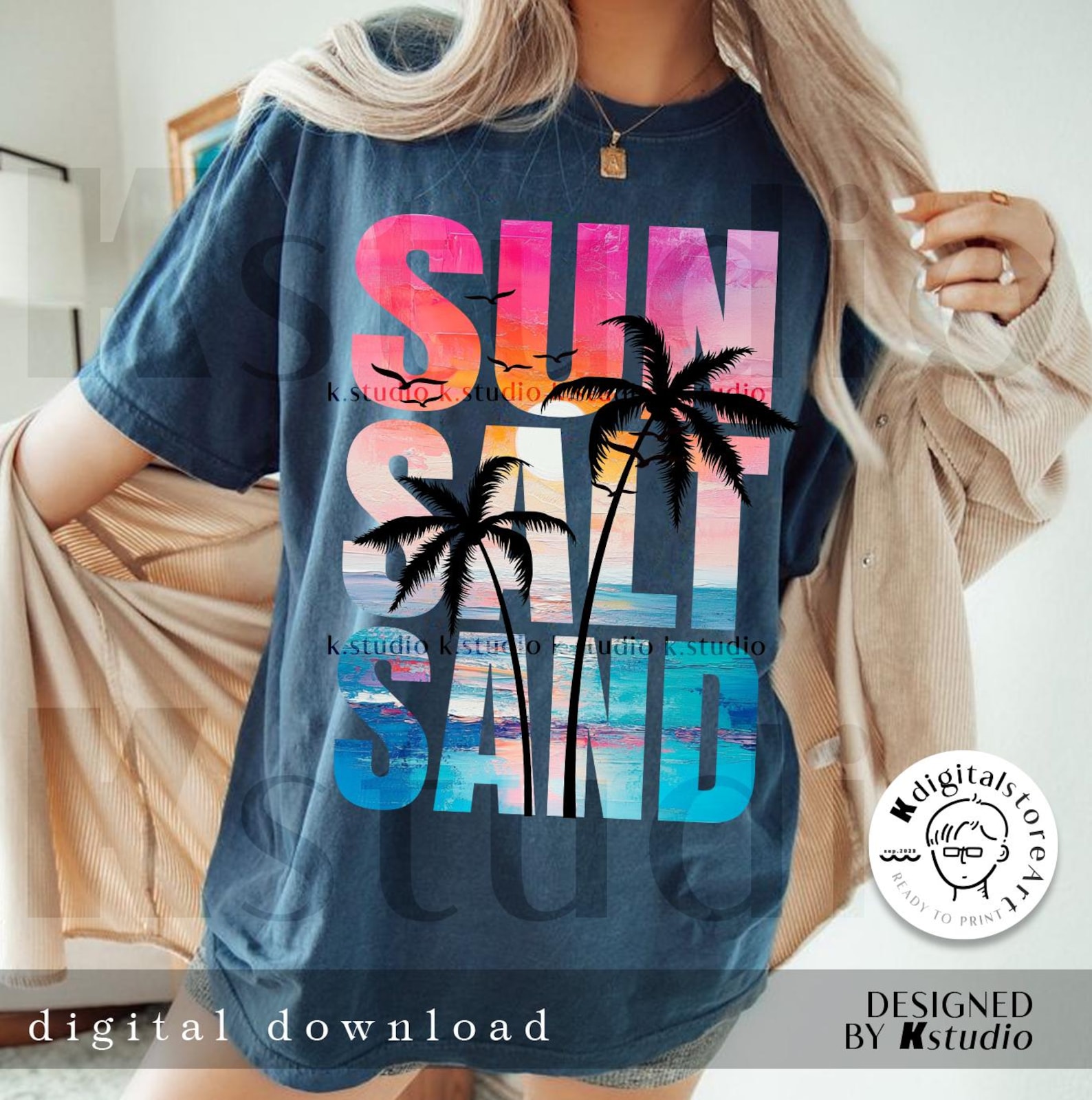 Sun Salt Sand Png, Tropical Summer Png, Retro Beach Shirt Png, Sunset ...