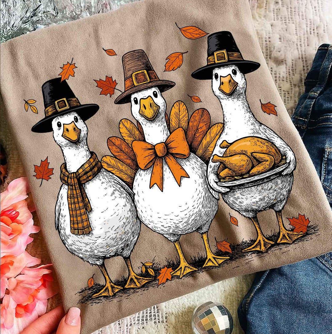 Thanksgiving Goose Png, Fall Goose PNG, Give Thanks Jesus Goose Png ...