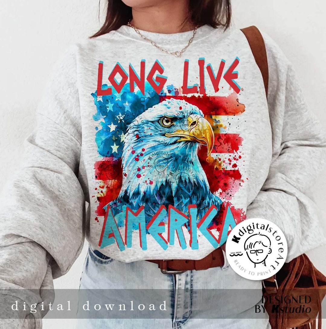 Long Live America Png, Retro America Eagle 1776 Png, Patriotic USA ...