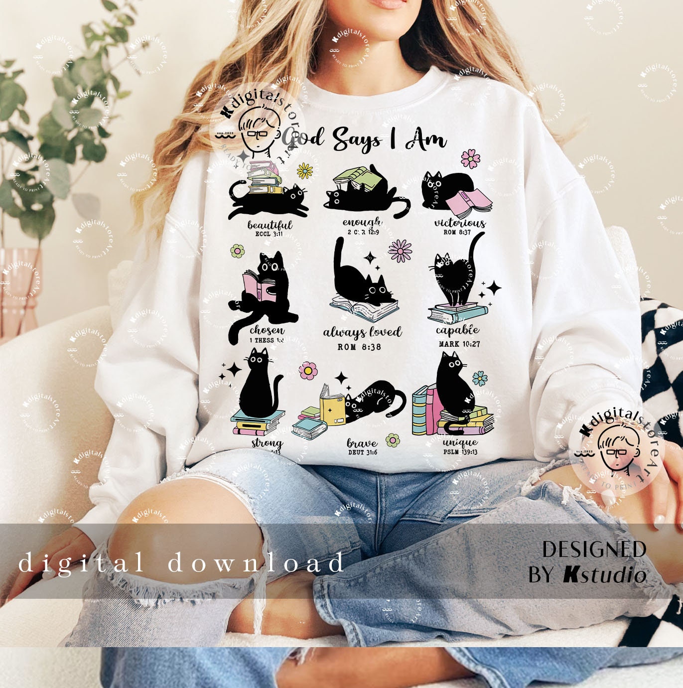 Cat and Book Bible, God Say I Am, Bible Cat Png, Jesus Bible Png, Jesus ...