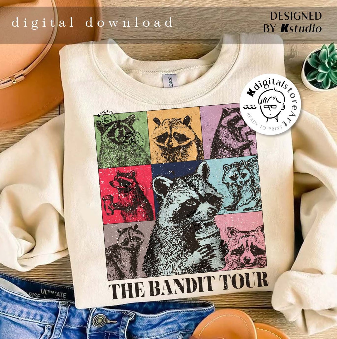 The Bandit Tour Png, Racoon Drink Coffee, Racoon Png Shirt,funny Racoon ...
