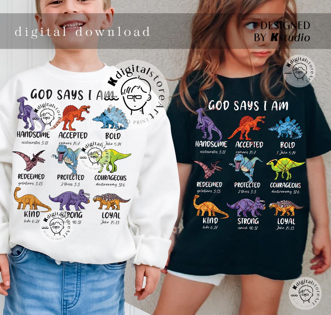 God Say I Am Boy Kid Png, Boy Love Dinosaur Png, Toddler Boy Png Shirt ...