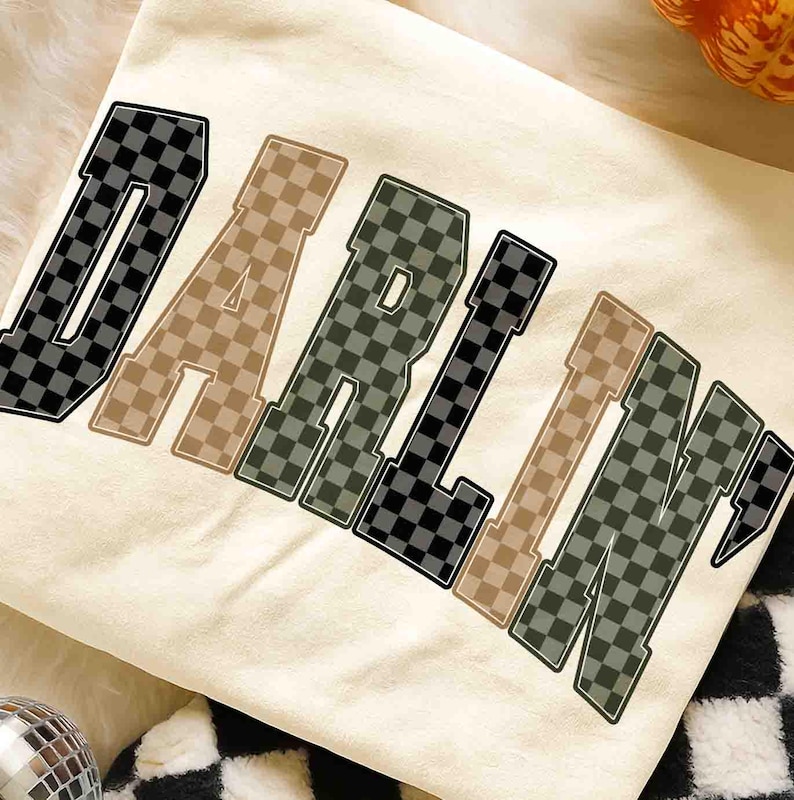 Checkered Darlin' SVG Png, Retro Western Darlin' Png Design, Country ...