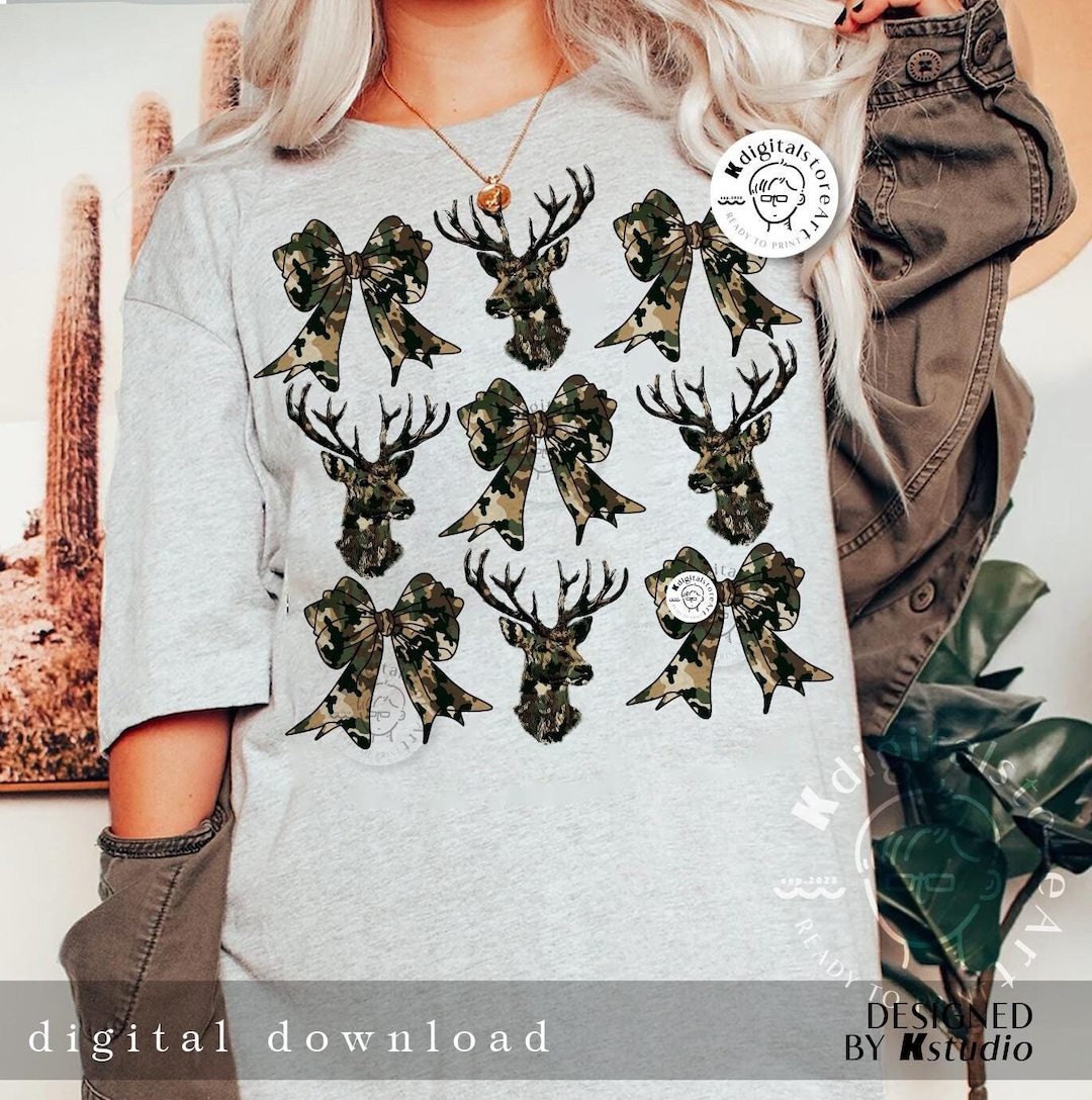 Retro Hunting Wife Bow Png, Vintage Deer Hunting Design, Png ...