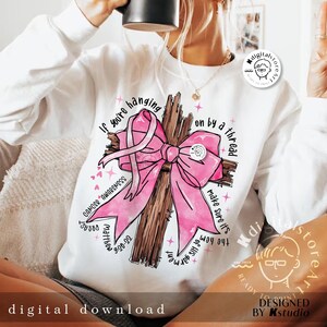Jesus Pink Bow Cross Breast Cancer, Breast Cancer Awareness Shirt ...